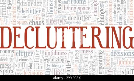 Decluttering word cloud conceptual design isolated on white background ...