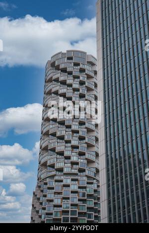 Skyscraper building architecture. Skyscraper with glassy facade. Modern ...