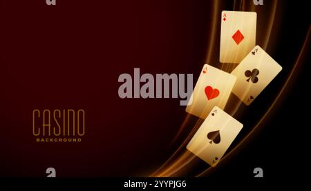 golden ace cards with light streak background Stock Vector Image & Art ...