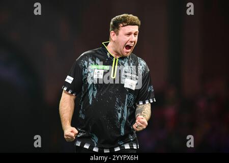 Callan Rydz celebrates after winning his third round match against ...