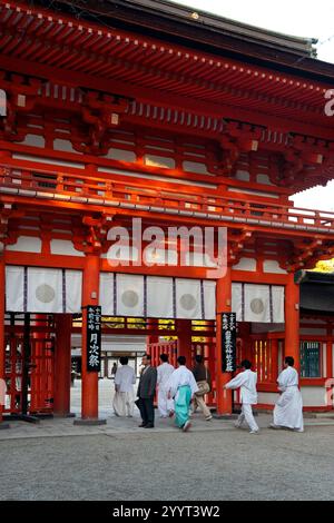 Romon Gate at one of the oldest shrines in Japan, Shimogamo Jinja is a ...