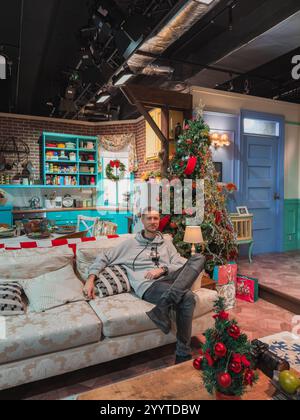 Replica of Friends Living Room Set Decorated for Holidays in London ...