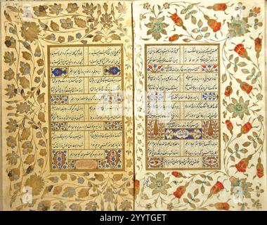 This double-page from the 'Divan-i Muhibbi' is part of Sultan Suleiman ...