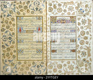 This double-page from the 'Divan-i Muhibbi' is part of Sultan Suleiman ...