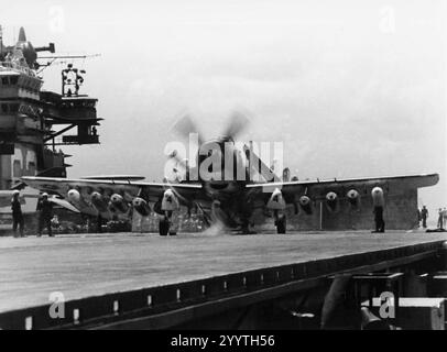 An A-1H Skyraider from VA-115 is launched from the aircraft carrier USS ...