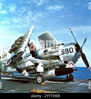 Douglas A-1H Skyraider of VA-152 in flight, circa in 1967 Stock Photo ...