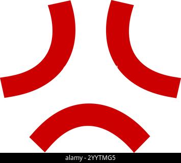 Three cross-popping veins symbol. Anger or irritation effect icon in ...