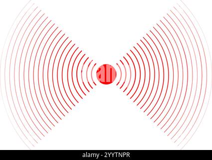 Shockwave, radar, sonar wave or sound signal pictogram isolated on ...