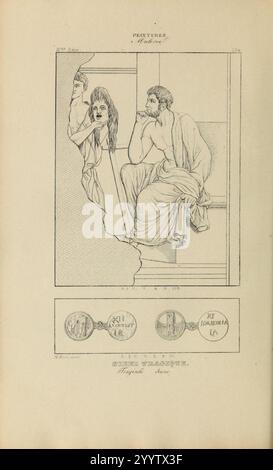 Drawing by Henri Roux the Elder of fresco depicting Venus and Adonis ...