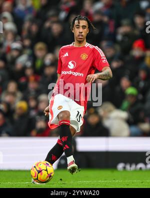 Leny Yoro of Manchester United with ball at his feet during the Premier ...