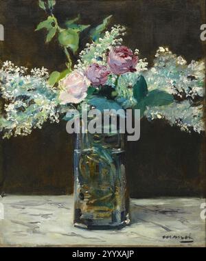 Edouard Manet - Vase of White Lilacs and Roses Stock Photo - Alamy