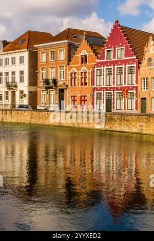 Scenic Canals in downtown Bruges Belgium during spring time Stock Photo ...
