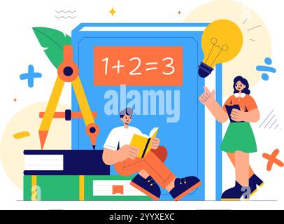 Mathematics Learning Vector Illustration Featuring School Supplies or ...