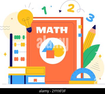 Mathematics Learning Vector Illustration Featuring School Supplies or ...