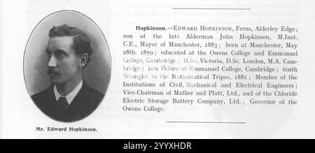 Edward Hopkinson engineer (2 Stock Photo - Alamy
