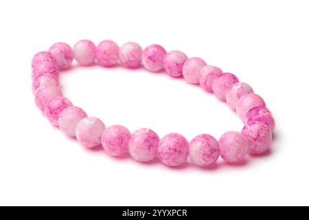 Beaded bracelet detail, white background Stock Photo - Alamy