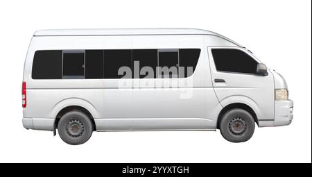 Side view of a modern white caravan on a trailer park Stock Photo - Alamy
