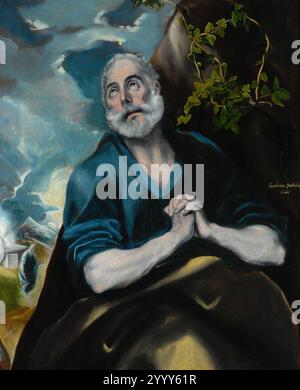 Tears of Saint Peter by El Greco, circa 1610, oil on canvas, depicting ...