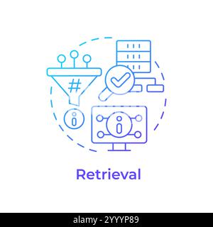 Retrieval augmented generation blue gradient concept icons Stock Vector ...