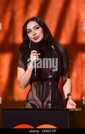 Charli XCX after winning Artist of the Year during The BRIT Awards 2025 ...