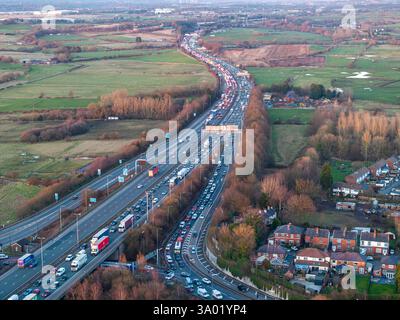 Aerial image over Junction 18 roundabout (Simister Island) of ...