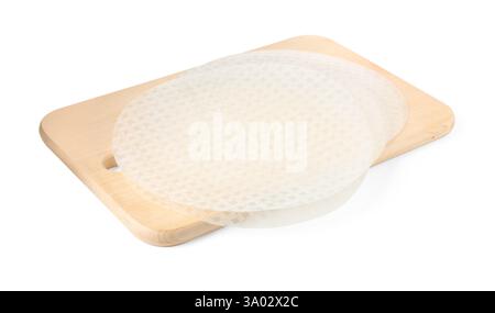 Edible rice paper sheets isolated on white Stock Photo - Alamy