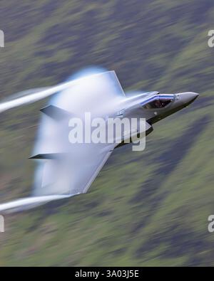 USAF F-35 Lightning at the Mach Loop in Wales flying a low level ...