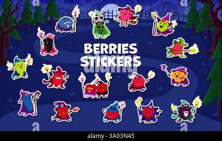 Fantasy fruits characters. Cartoon magic colorful berries with funny ...