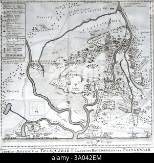'Carte du District de Tranquebar'. Tharangambadi, Tamil Nadu. BELLIN ...
