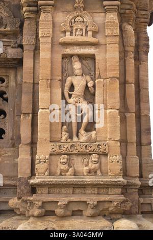 Lord Shiva on exterior wall ; sculpture in Mallikarjuna temple 740 A.D ...