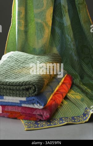 Bath Towels on Display in Store Stock Photo - Alamy