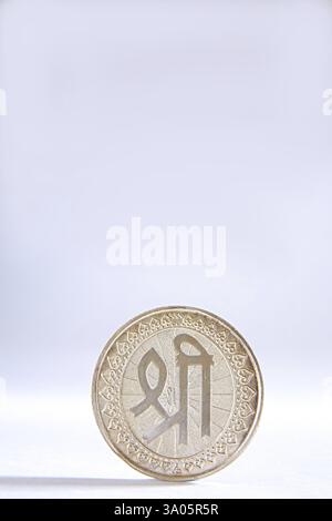 Silver coin with shree mark, India, Asia Stock Photo - Alamy
