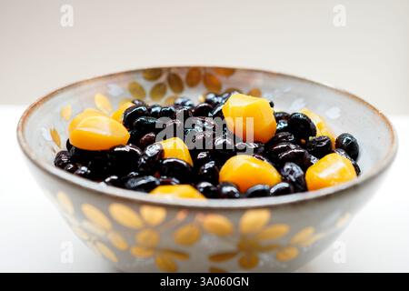 Japanese traditional dish - Kuromame (sweet black soybeans) with ...