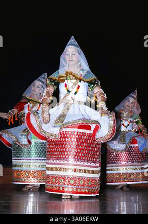 Manipuri folk dance raslila Manipur India Indian folk dance Stock Photo ...