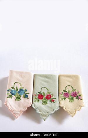 Cloth fabric rumal kadhai art of embroidery, ladies handkerchief, India ...