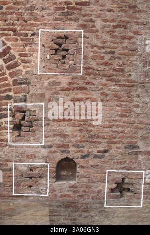 Bullet marks visible on preserved wall at Jalianwala Bagh, Amritsar ...