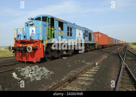 Goods train engine at Adani Power, Mundra, Kutch, Gujarat, India, Asia ...