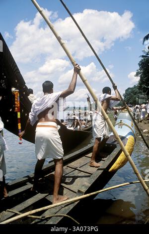 Boat racing at Aranmula Pamba river, Kerala, India, Asia Stock Photo ...