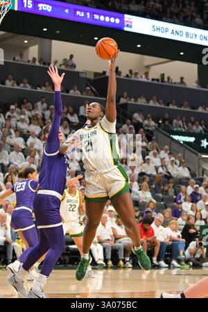 TCU center Sedona Prince shoots against Notre Dame forward Liatu King ...