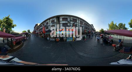 360° view of 360 view of people enjoying local food at the walking ...