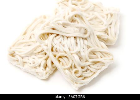 Japanese food, Packaged frozen Udon noodles on white background Stock ...