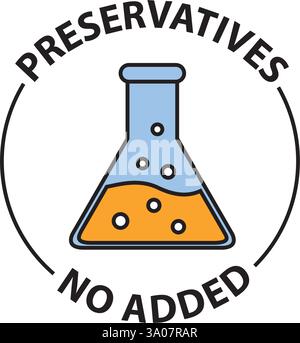 No added preservatives icon. Chemical artificial free food. No ...