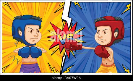 Two boxers face off in a dynamic illustration Stock Vector Image & Art ...
