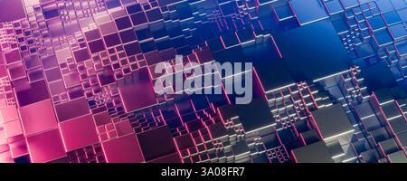 structure of blue cubes arranged in rows. The cubes have a Japanese ...