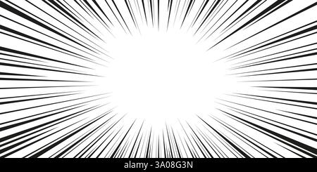 Manga emphasis effect template on transparent background. Radial black ...