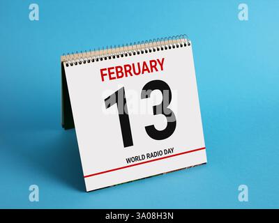 World Radio Day 13 February text with radio on blue background ...