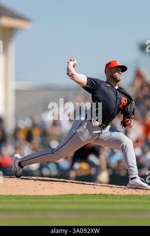 Detroit Tigers pitcher Will Vest throws during the eighth inning of a ...