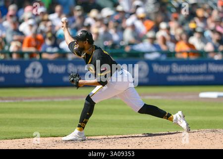 Pittsburgh Pirates pitcher Yohan Ramirez delivers during the second ...