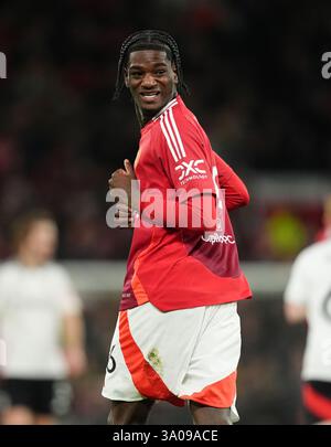 Manchester United's Ayden Heaven during the Premier League match at the ...