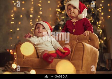 Cute little kids celebrating Christmas. Christmas kids celebration ...